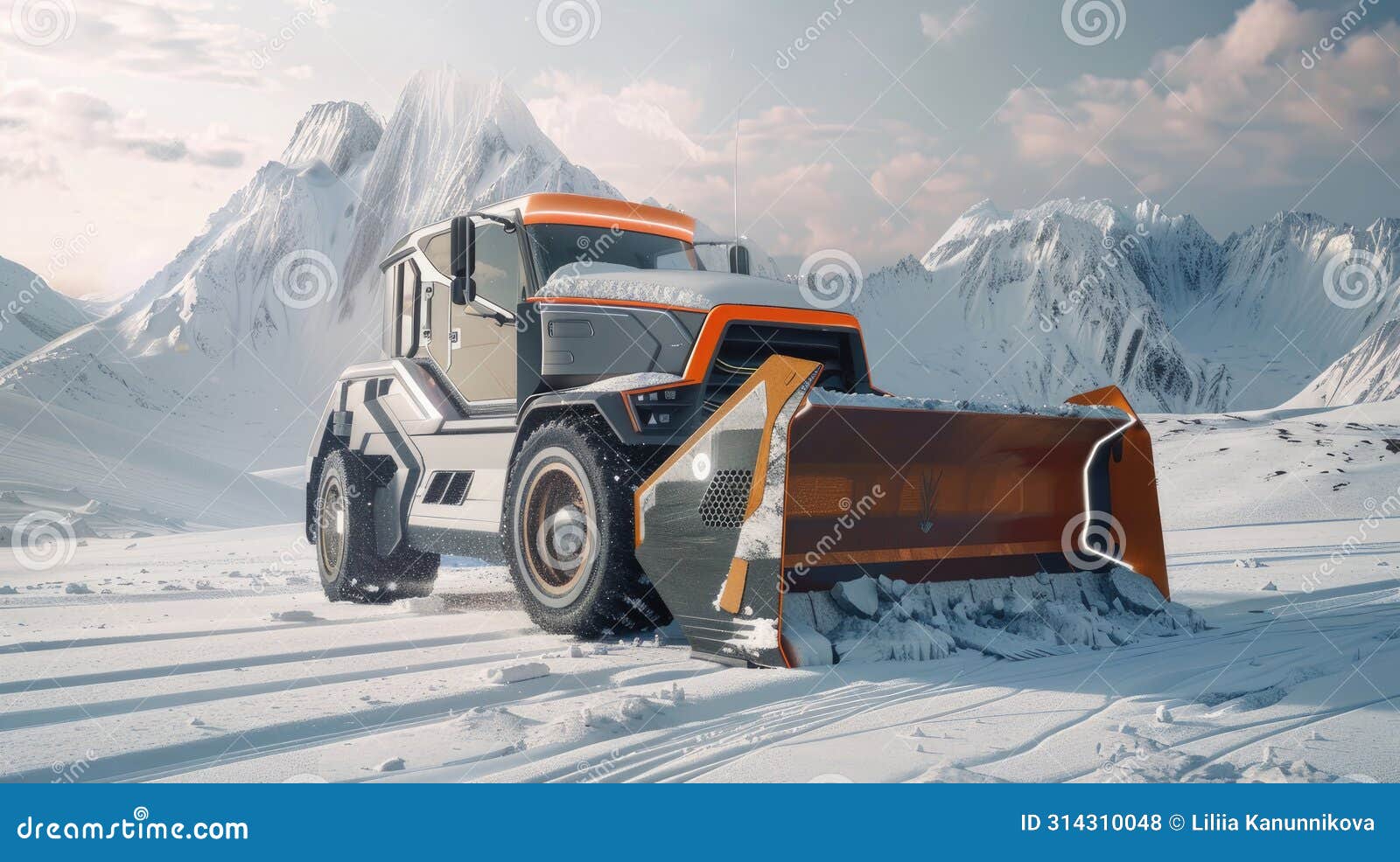 A Futuristic Snowplow, Designed with Cutting-edge Hard Surface Modeling Techniques and Rendered ...