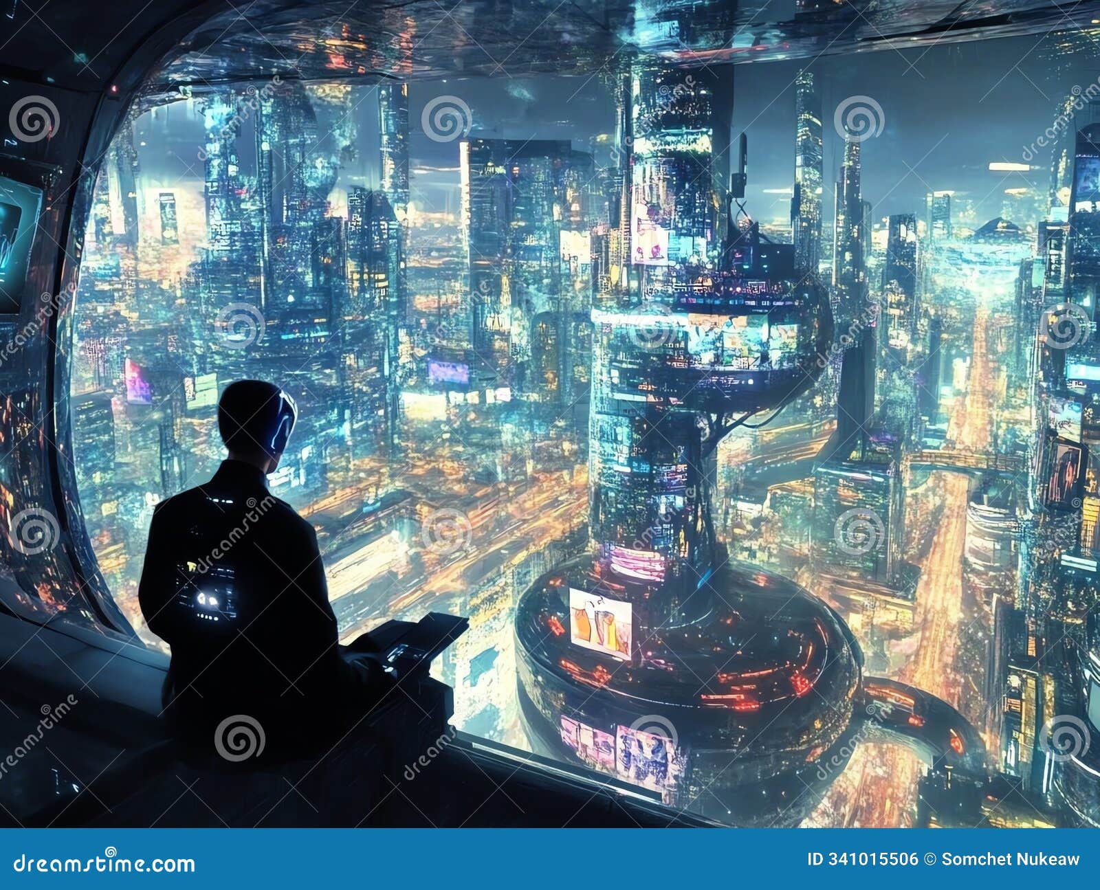 A Futuristic Society Where Holograms Replace Physical Objects, and ...