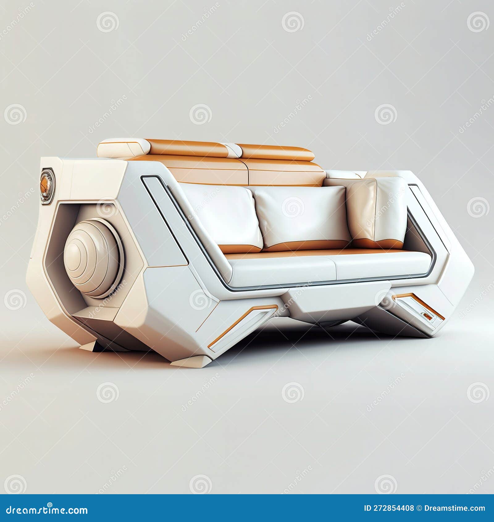 Futuristic Sofa: a Striking White and Orange Sofa Showcasing Next-Level ...