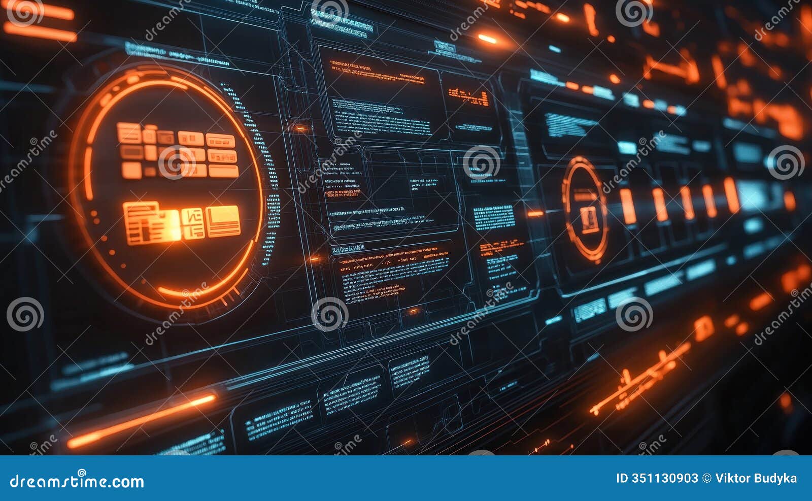Futuristic Software Development Lifecycle Interface Displays Testing ...