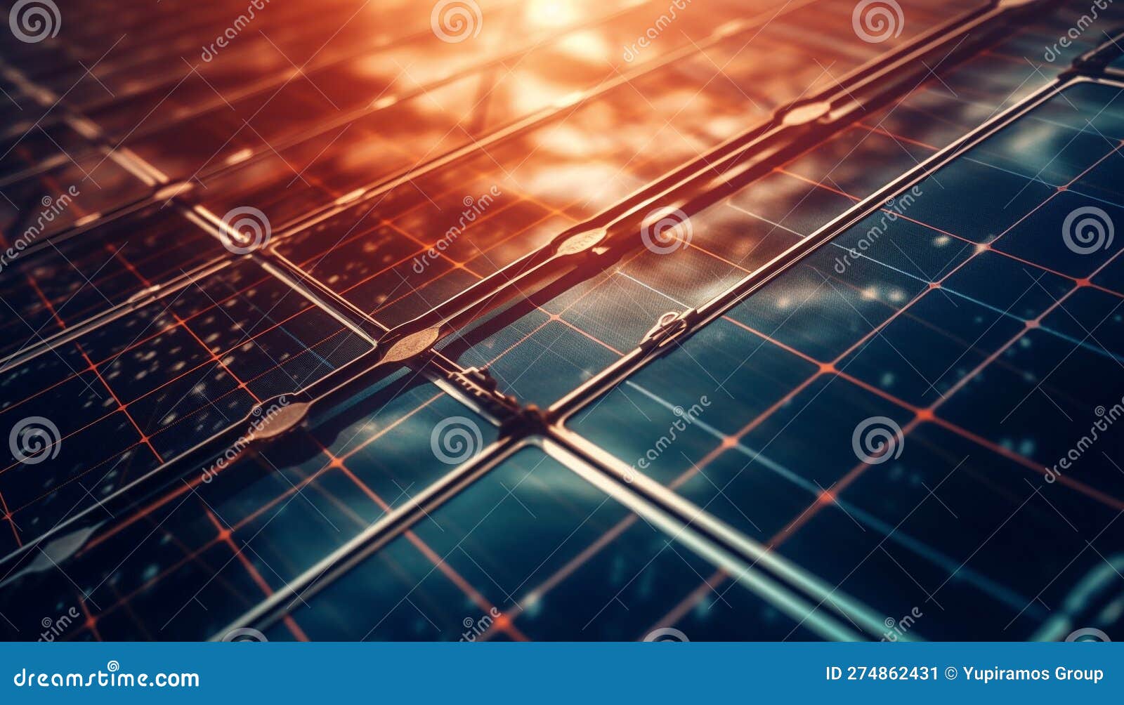 Futuristic Solar Power Station Generates Electricity at Sunset ...