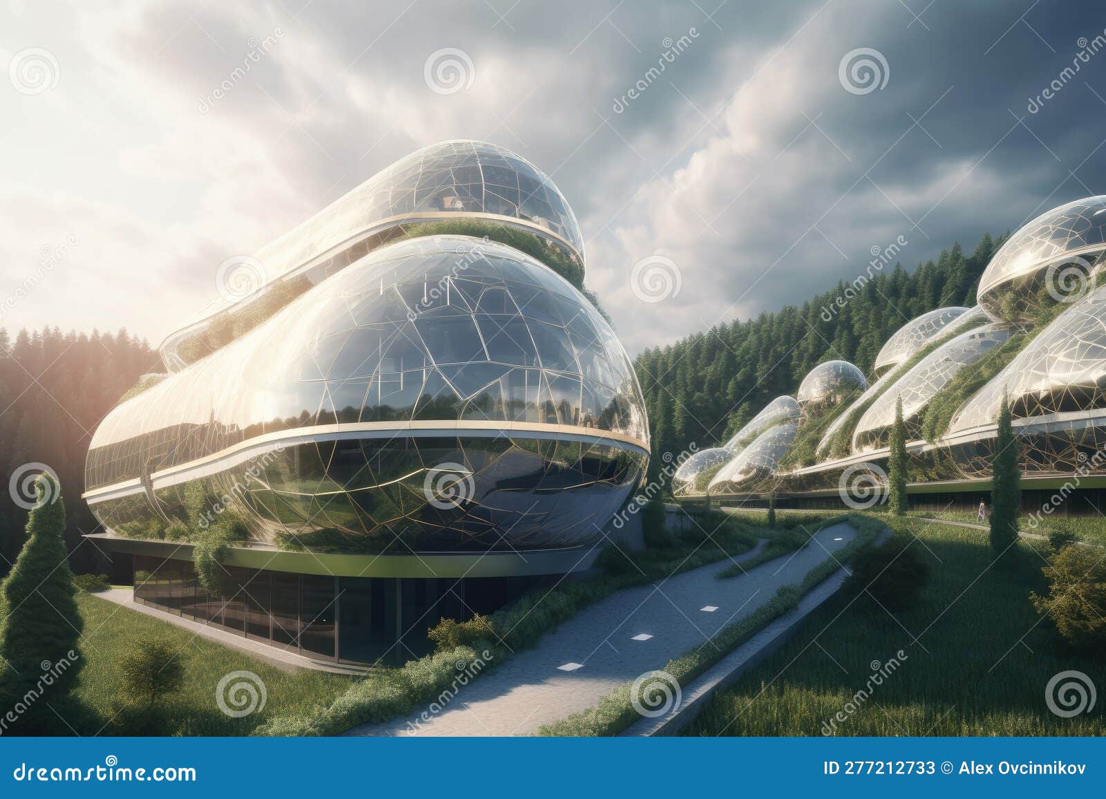 Futuristic Solar-Powered Construction for Sustainable Living. Stock ...