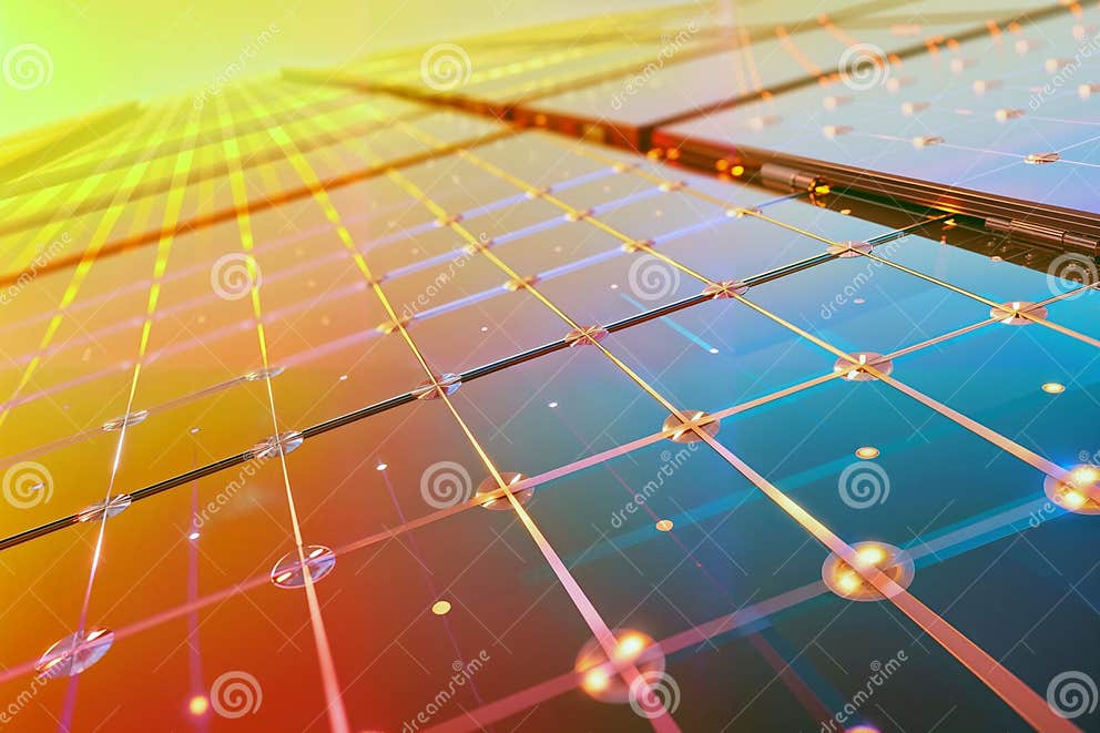 Futuristic Solar Tech Close-Up, Generative Ai Stock Illustration ...