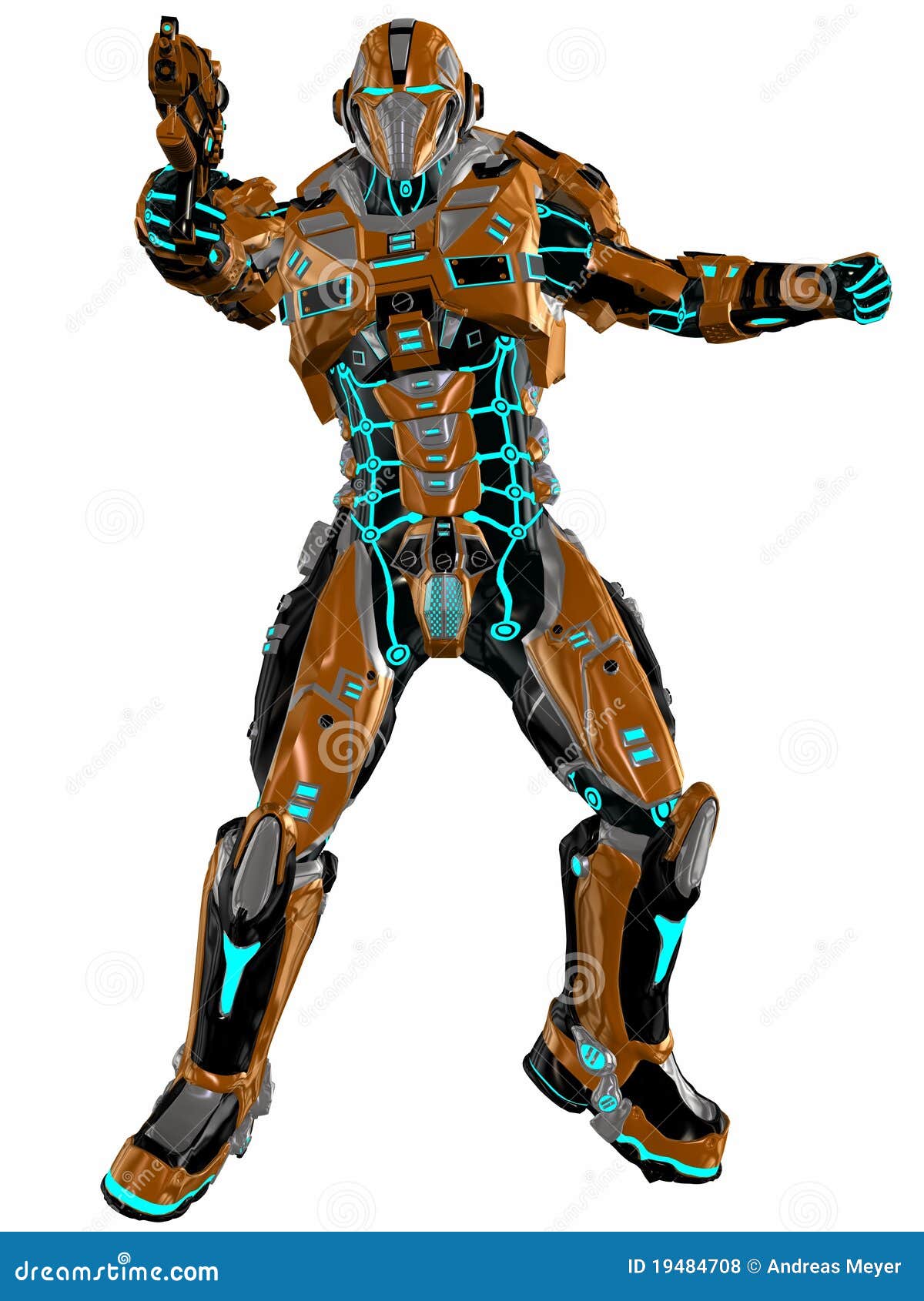 Futuristic Soldier With Grey Uniform And Futuristic Rifle Royalty-Free ...