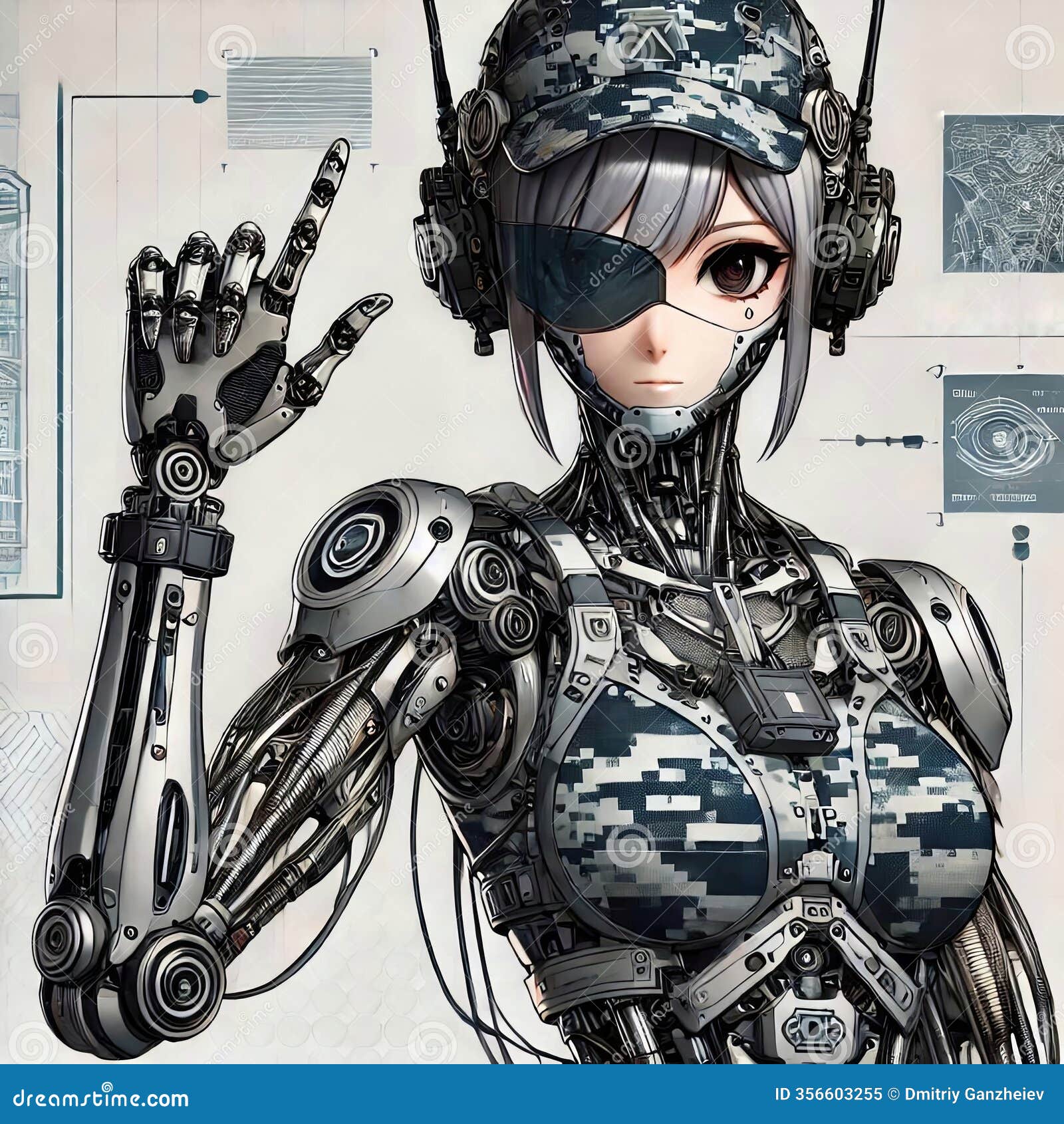 Futuristic Soldier Android Design Stock Illustration - Illustration of ...