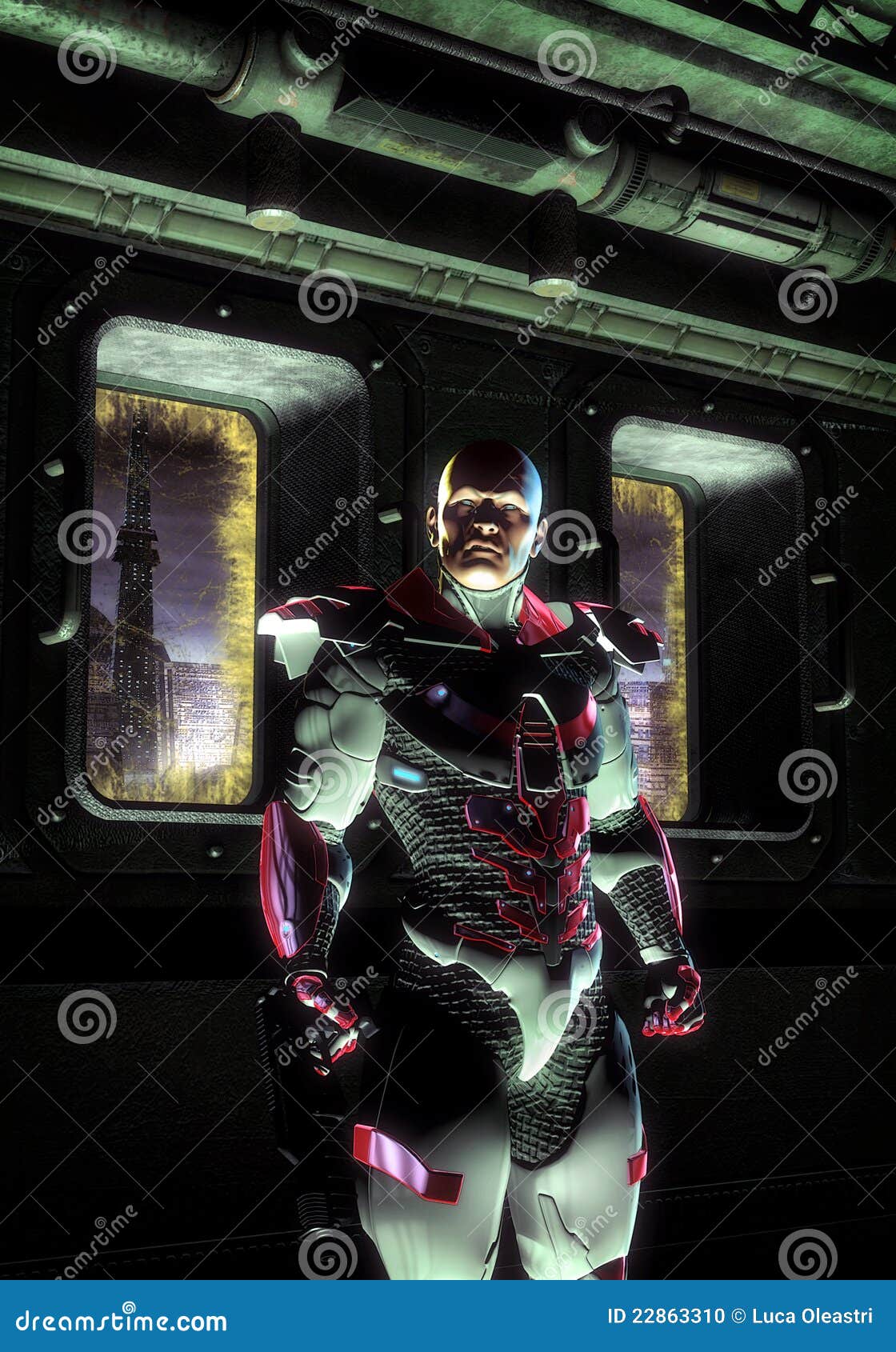 Futuristic Soldier Drill Sergeant Stock Illustration - Illustration of ...