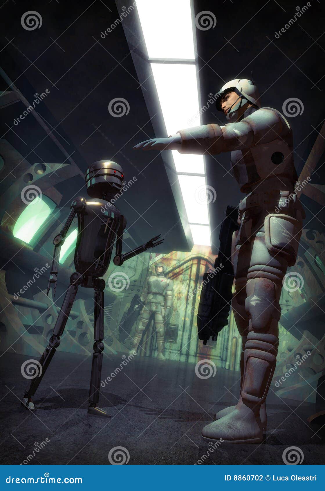 Futuristic Soldier And Space Warp Royalty-Free Cartoon | CartoonDealer ...