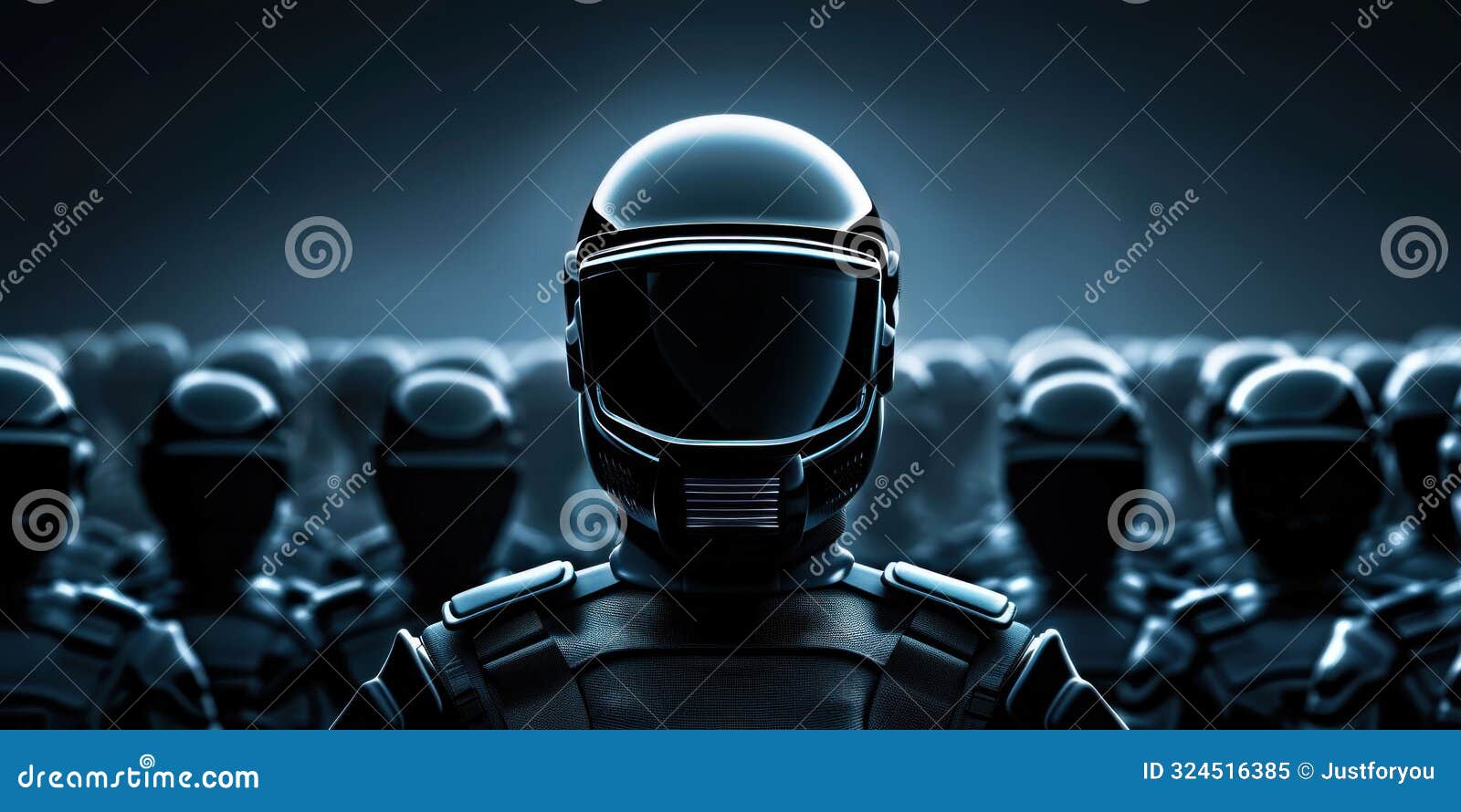 Futuristic Soldiers in High-Tech Armor. Generative Ai Stock ...