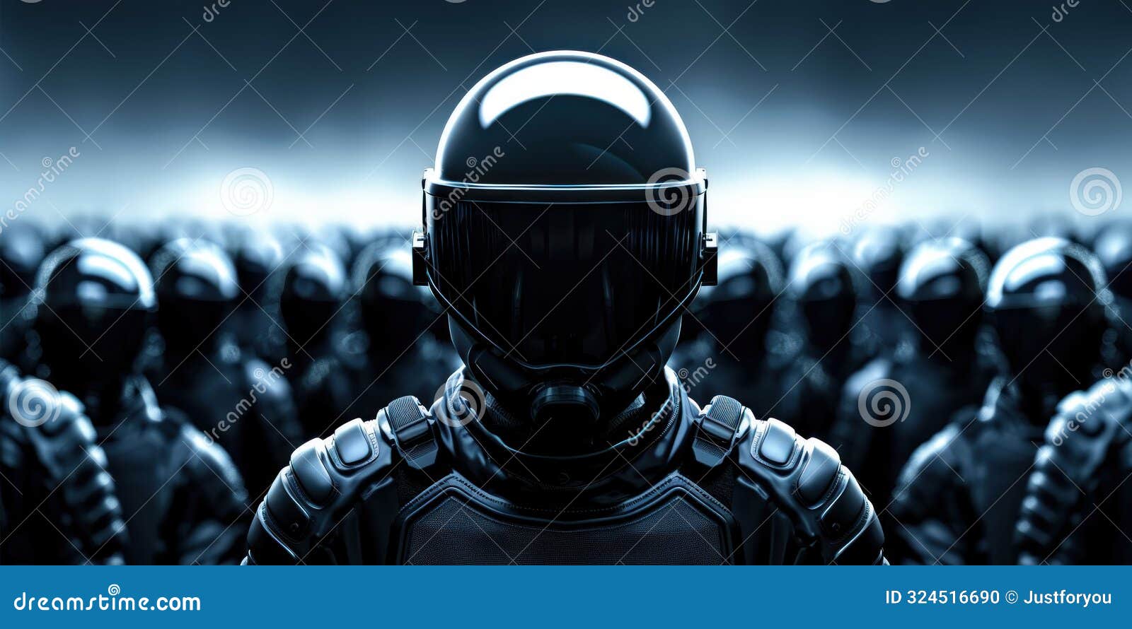 Futuristic Soldiers in High-Tech Armor. Generative Ai Stock ...