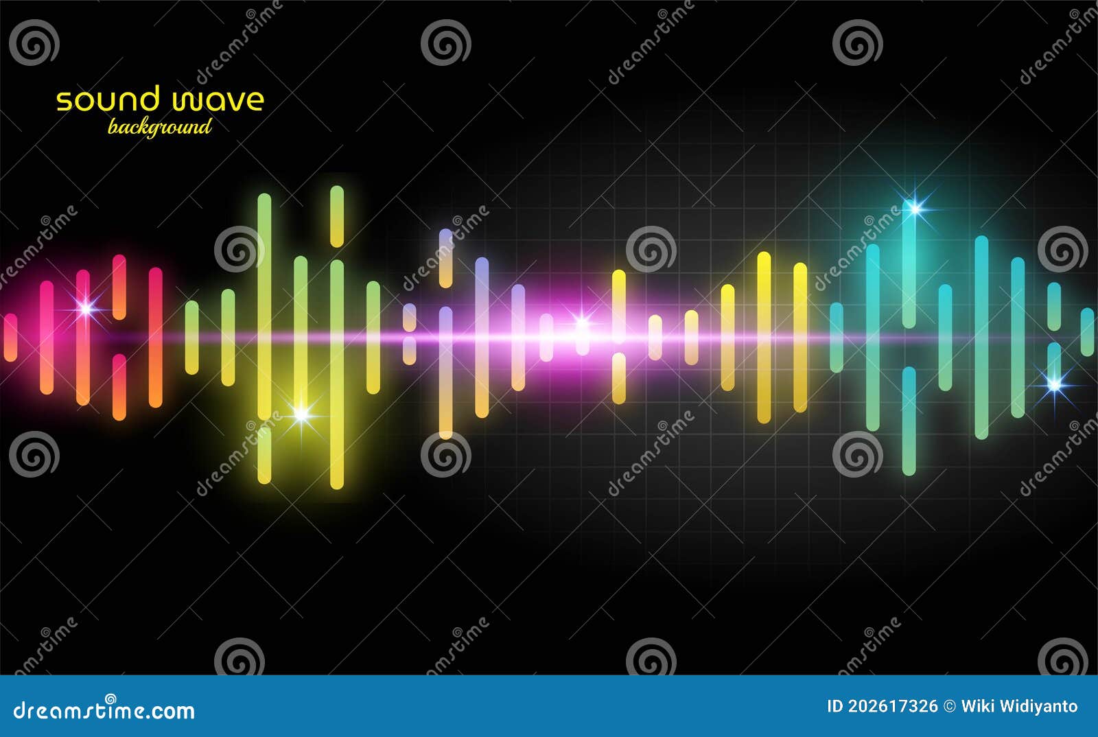 Futuristic Sound Wave Background with Colorful Line Stock Illustration ...