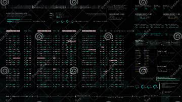 Futuristic Source Code Digital Data Telemetry Display Stock Illustration - Illustration of data ...