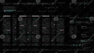 Futuristic Source Code Digital Data Telemetry Display Stock Illustration - Illustration of ...