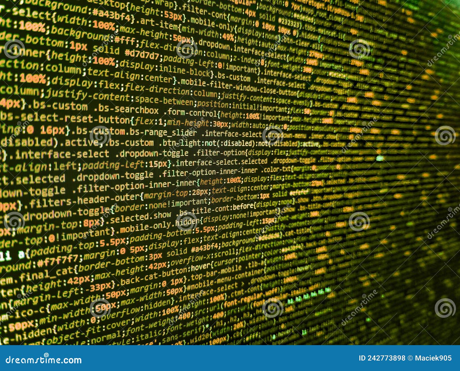 Futuristic Source Code Digital Data Telemetry Motion Graphic Display Screen With User Interface