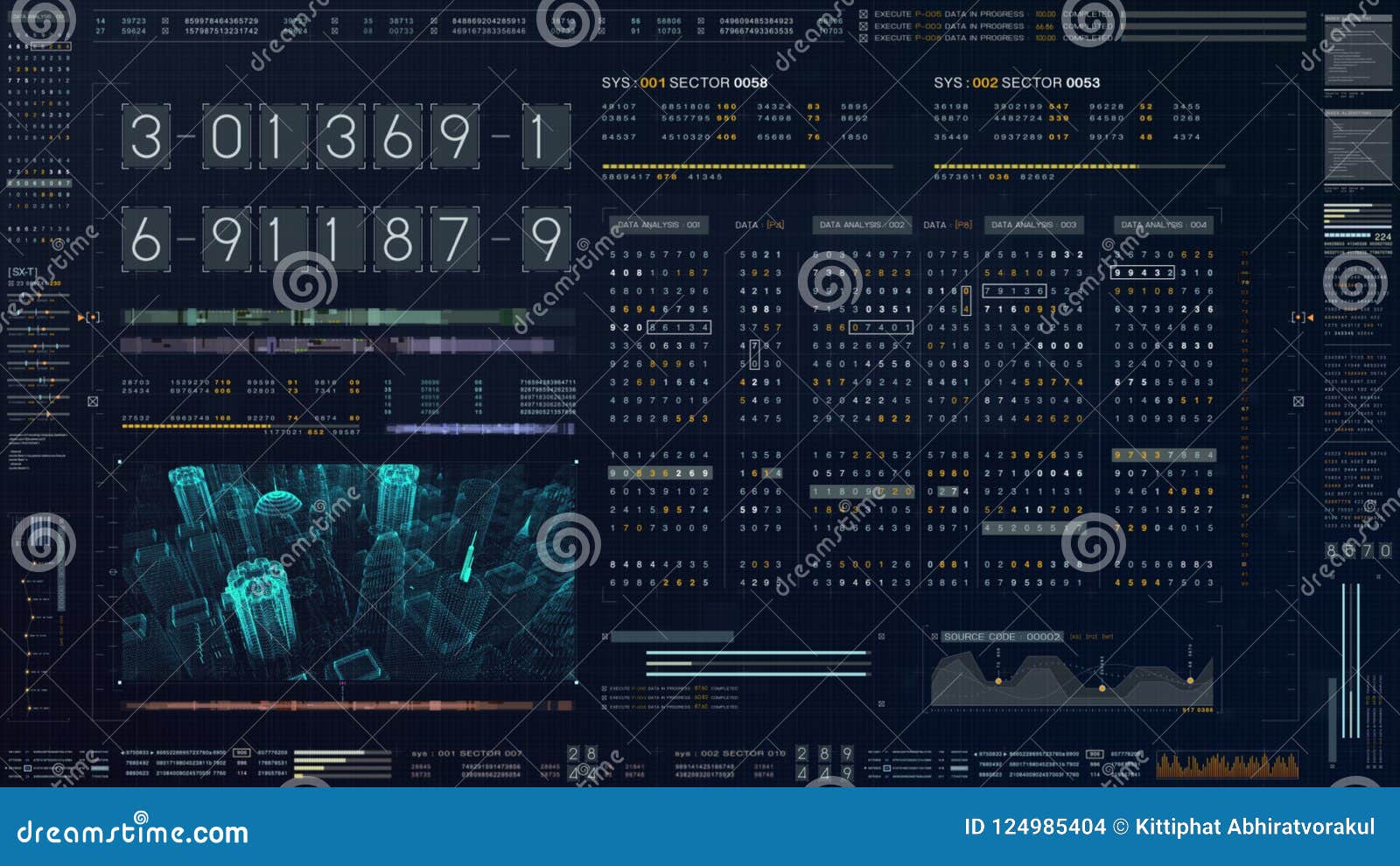 Futuristic Source Code Numbers Stock Photo - Image of head, information ...