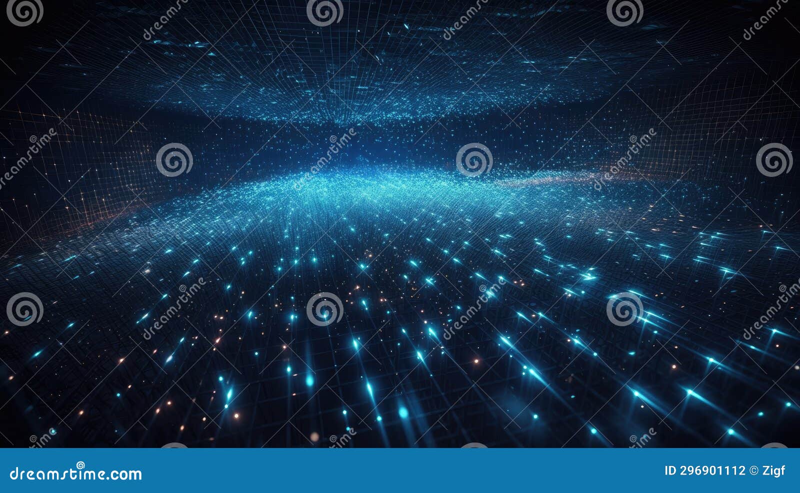 Futuristic Space with Blue Lights in the Background Stock Illustration ...