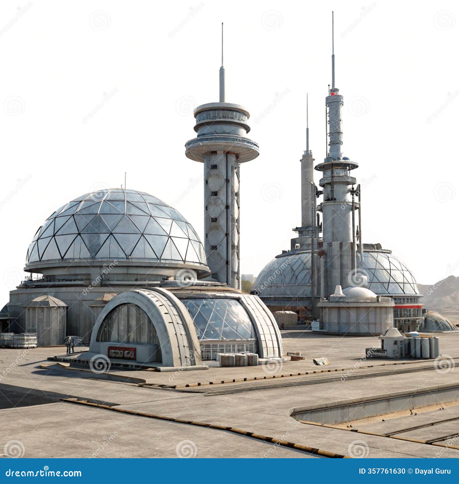 Futuristic space colony stock illustration. Illustration of modern ...