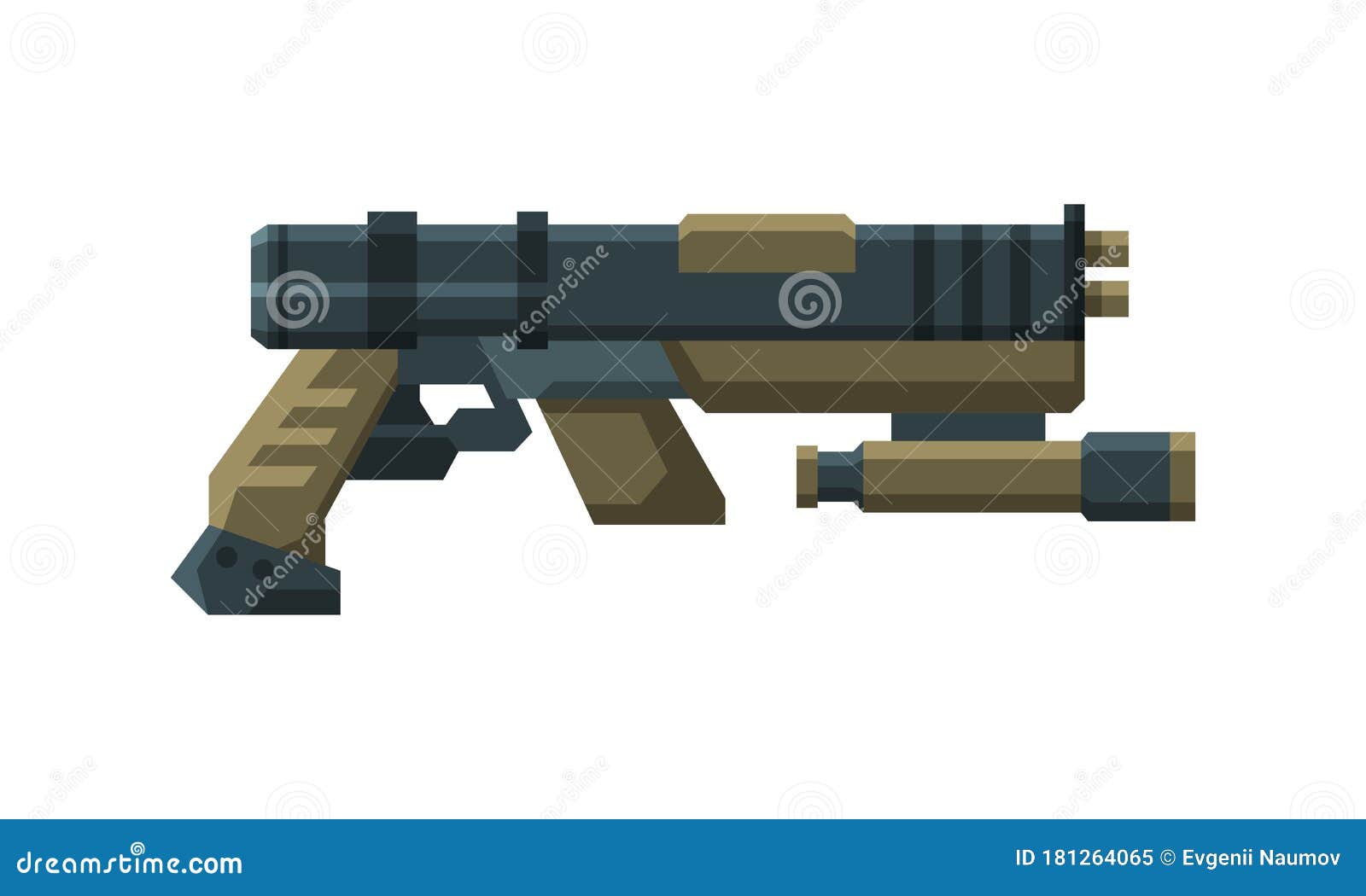 Futuristic Space Gun Blaster, Laser Handgun, Raygun of Alien Vector ... Futuristic Space Gun Blaster, Laser Handgun, Raygun of Alien Vector ...
