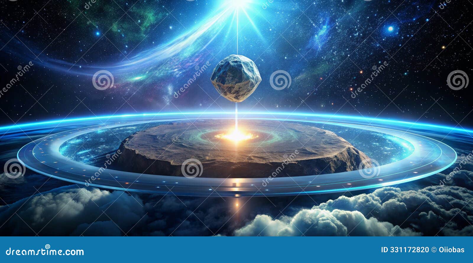 Asteroid Impact, End Of World, Judgment Day. Group Of Burning Exploding ...