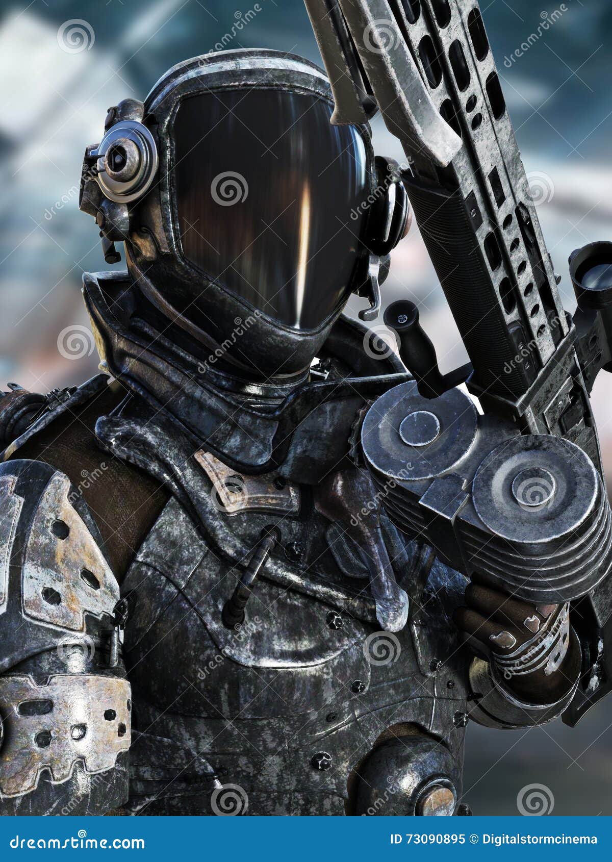 Futuristic Space Gun Blaster, Fantastic Laser Gun, Alien Weapon Vector ...