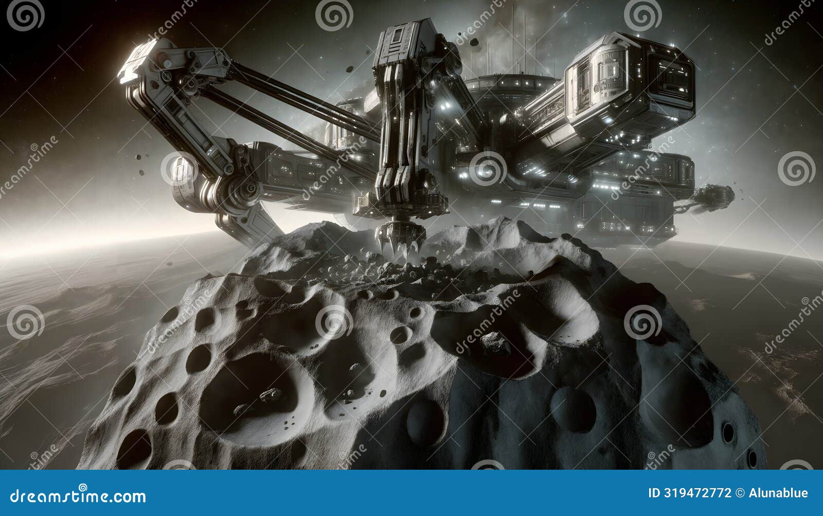 Futuristic Space Mining: Advanced Spaceship Extracting Asteroid ...