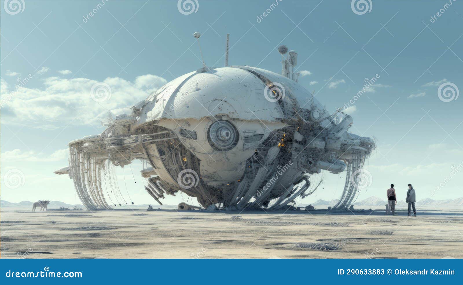 Futuristic Space Outpost in Desolate Stock Illustration - Illustration ...