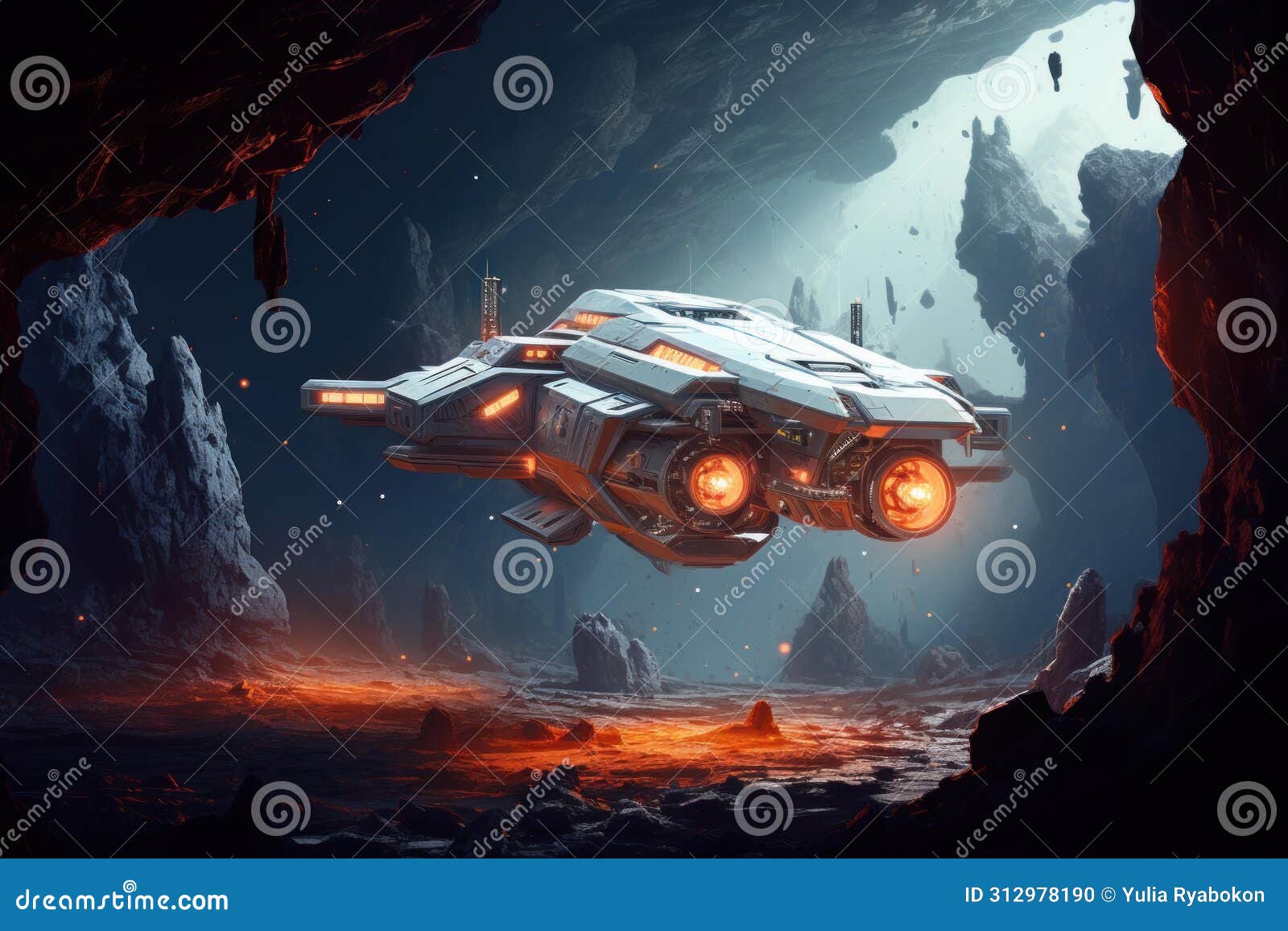 Futuristic Space Ship Fleet. Generate Ai Stock Illustration ...