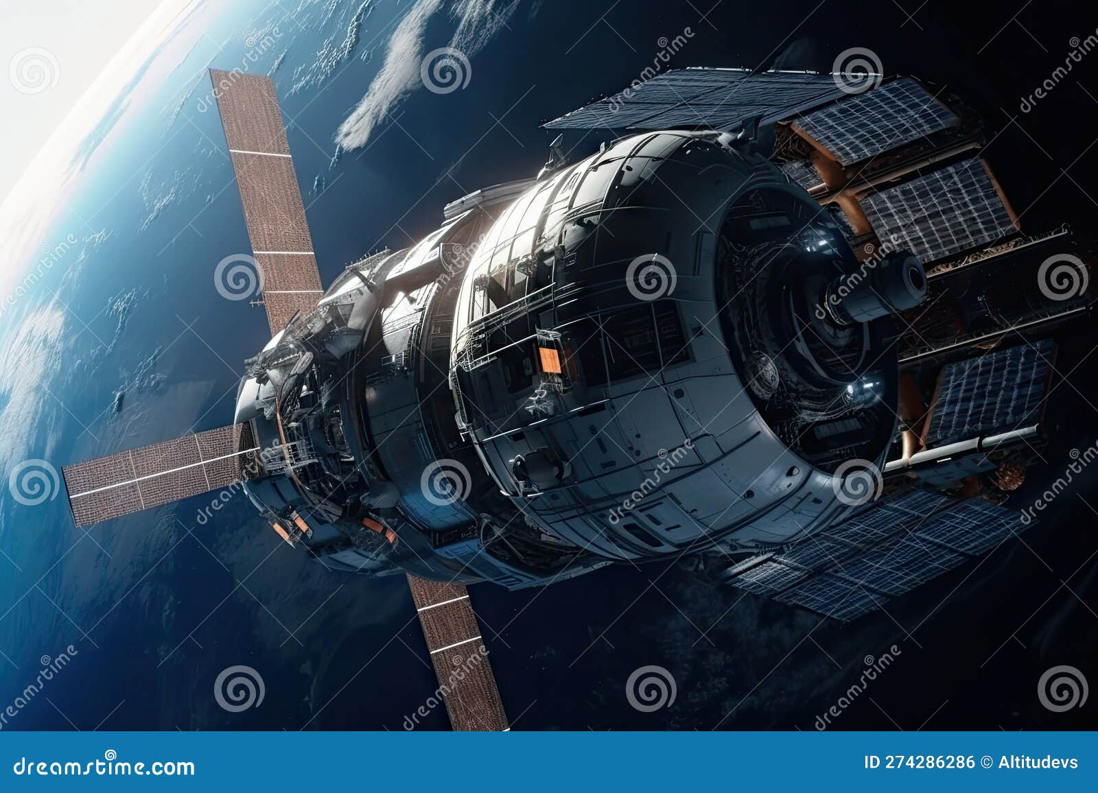 Futuristic Space Station, with Advanced Technology and Sleek Design ...