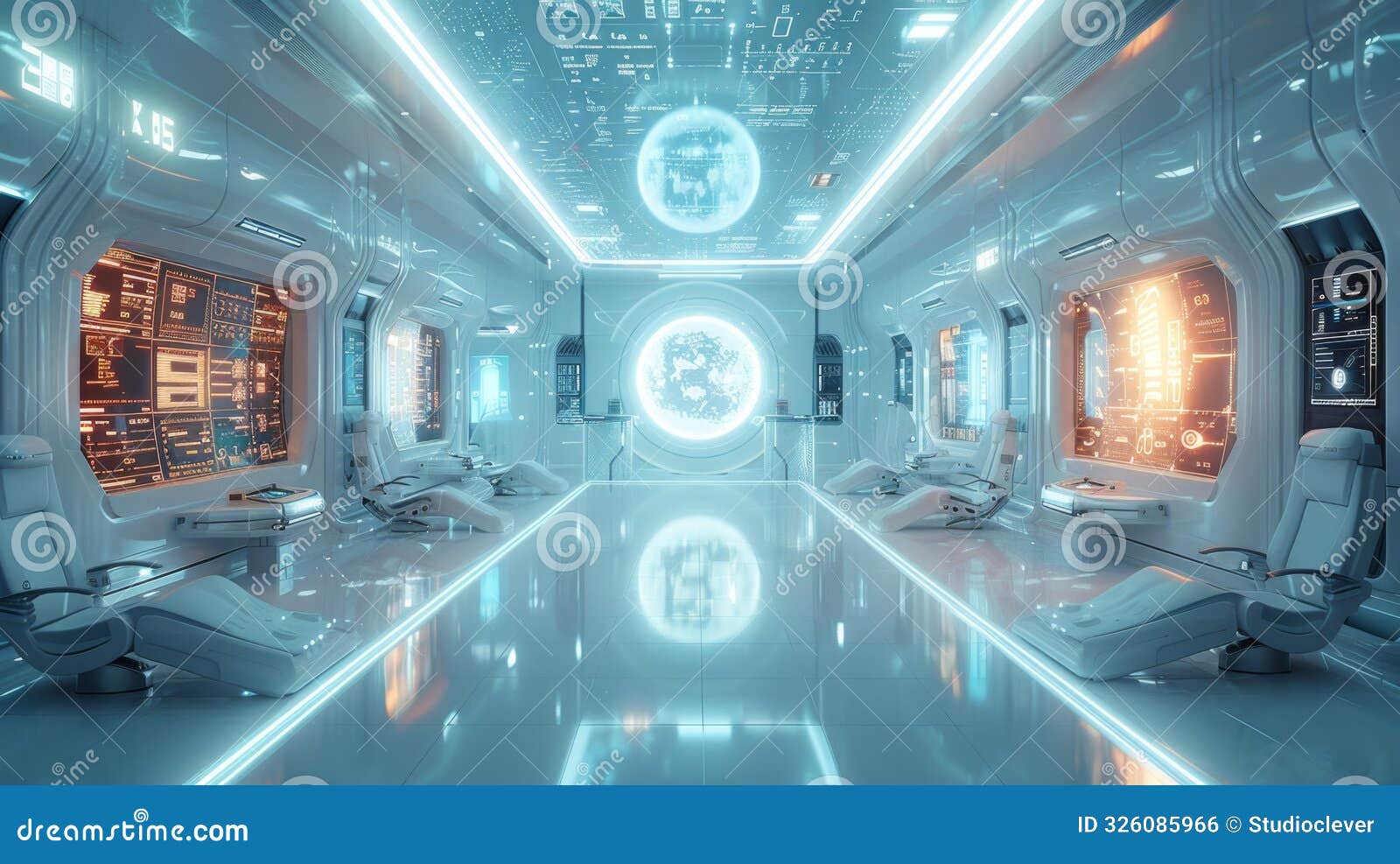 Futuristic Space Station Command Center - Generative AI Stock ...