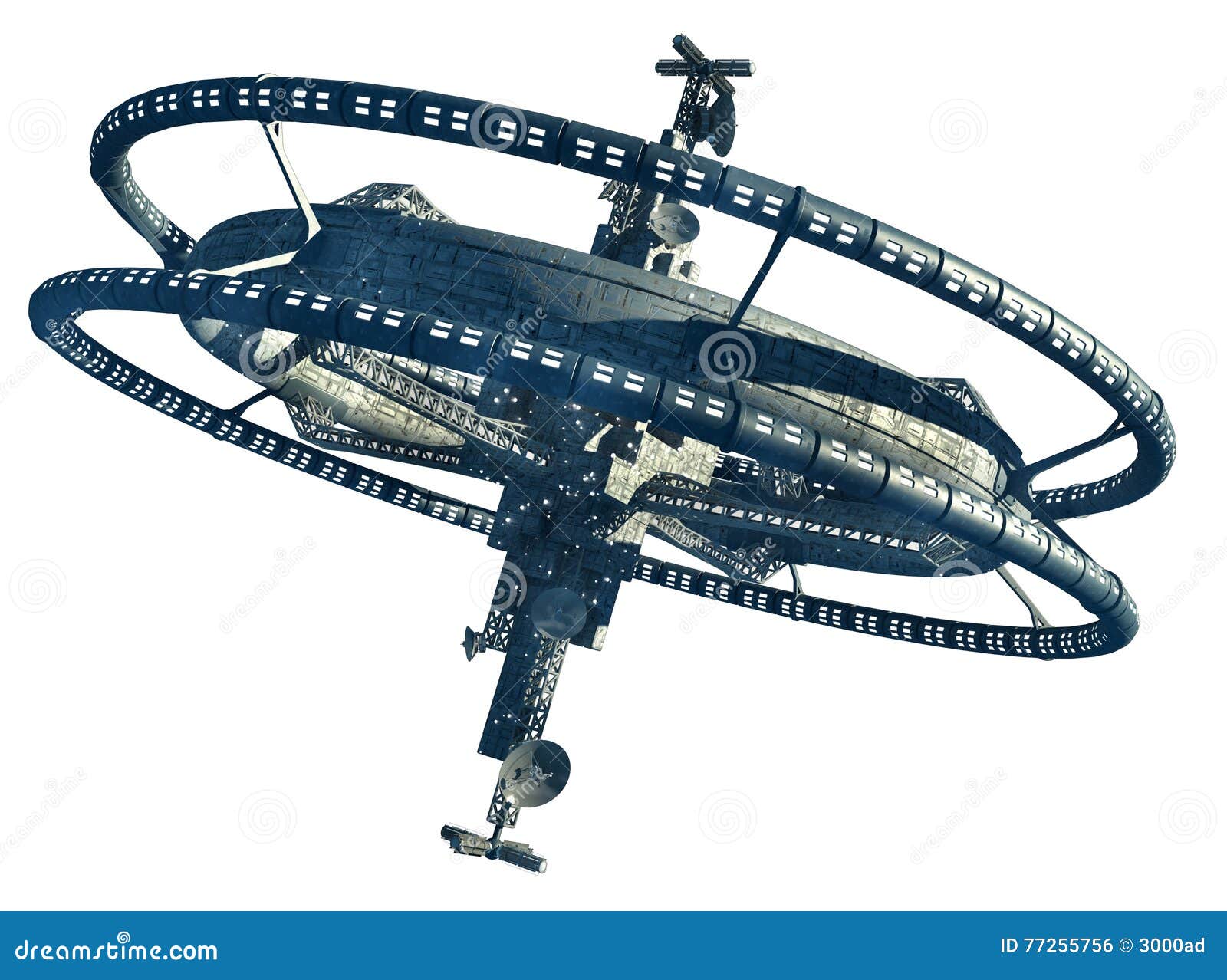 Futuristic Space Observatory Floating Above Earth Royalty-Free Stock ...