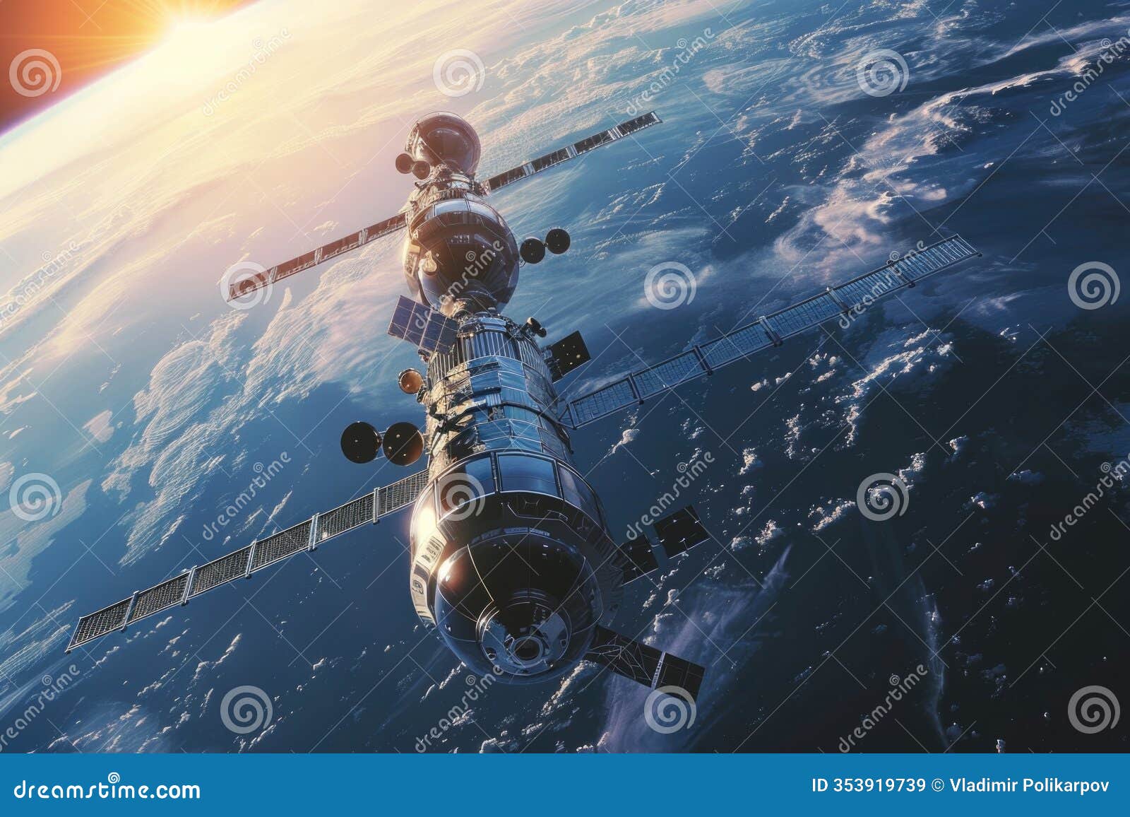 A Futuristic Space Station Floating in the Middle of Earth. Ideal for ...