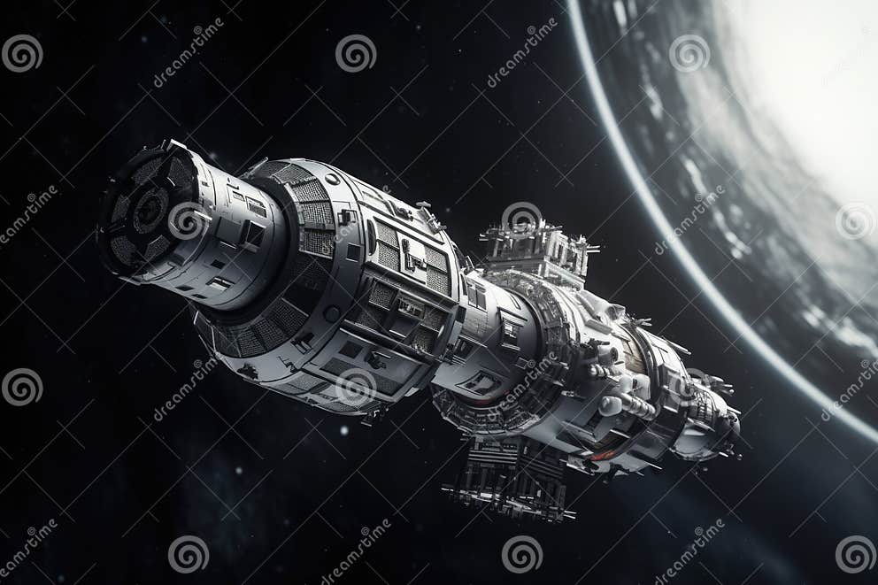 A Futuristic Space Station Floating in the Vastness of Space. Ideal for ...