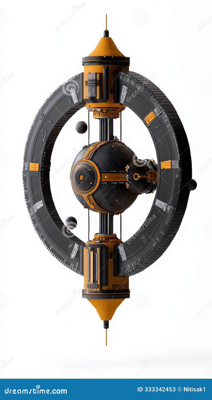 Futuristic Space Station Model with Intricate Design Featuring Rotating ...