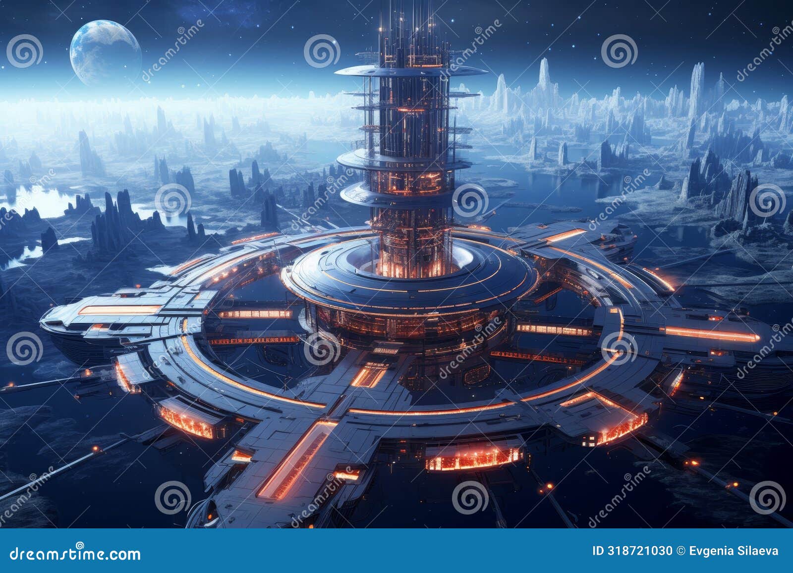 Space Colonies Flag On The Moon Icon. Simple Line, Outline Vector ...