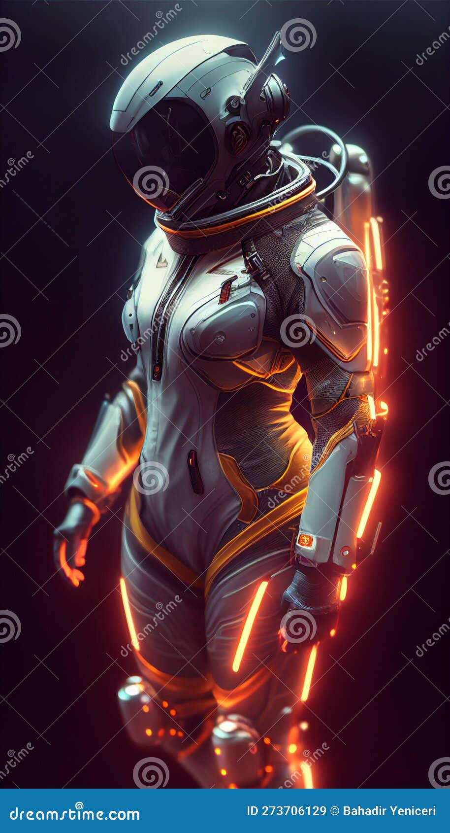 Futuristic Space Suit stock illustration. Illustration of armour - 273706129