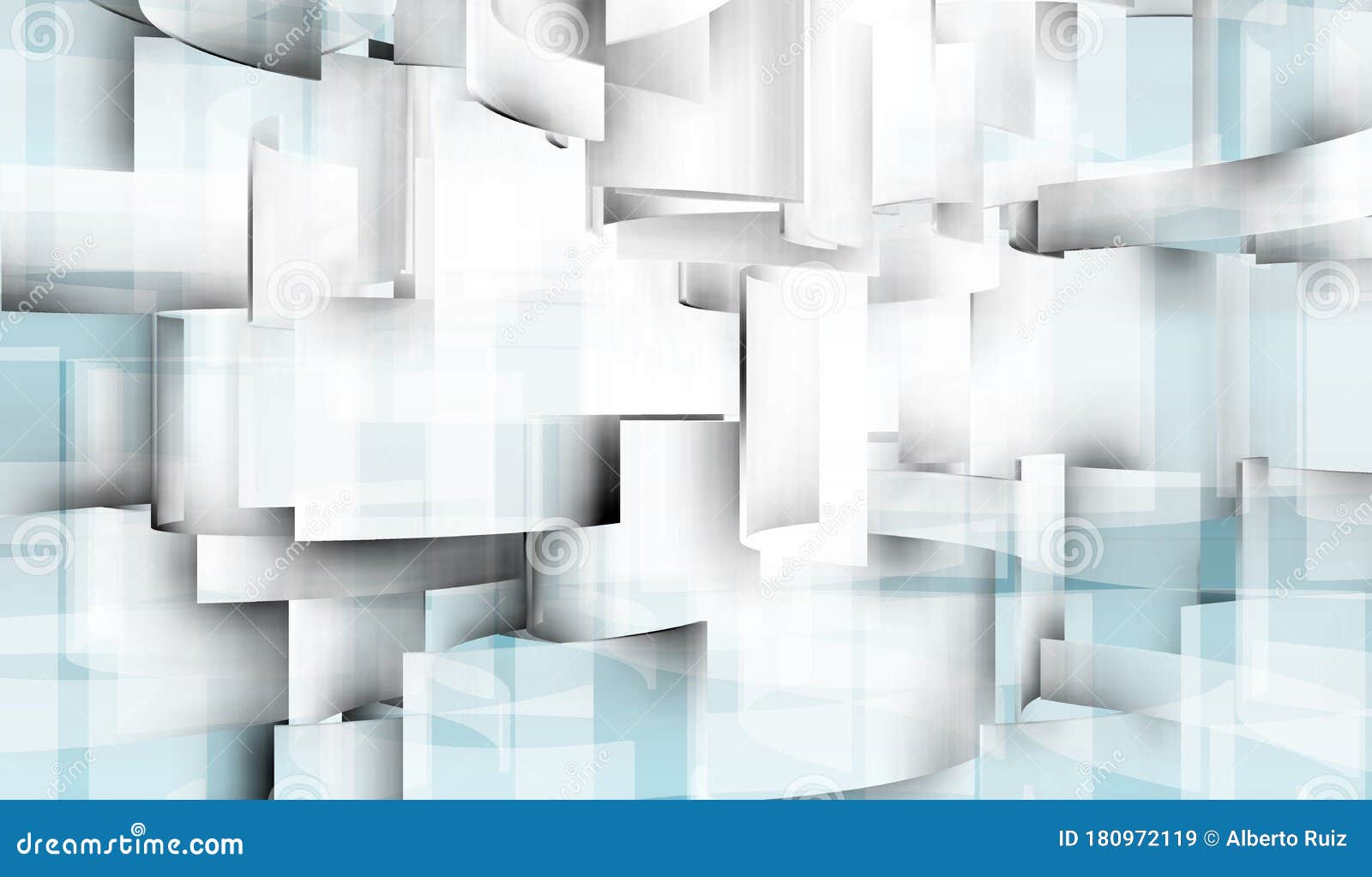 Futuristic Space of Architecture with Structure of Waves Stock ...