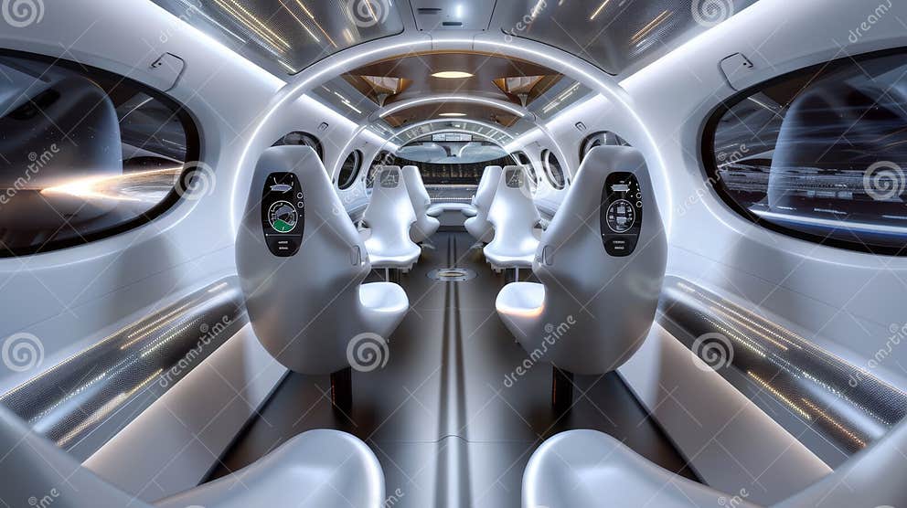 Futuristic Spacecraft Interior with Advanced Technology, Sleek Design ...