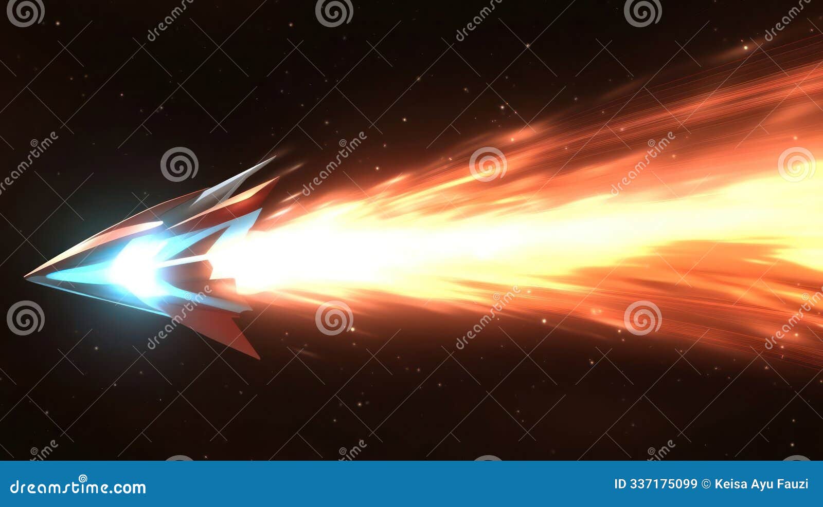 A Futuristic Spacecraft Soaring through Space, Leaving a Trail of ...