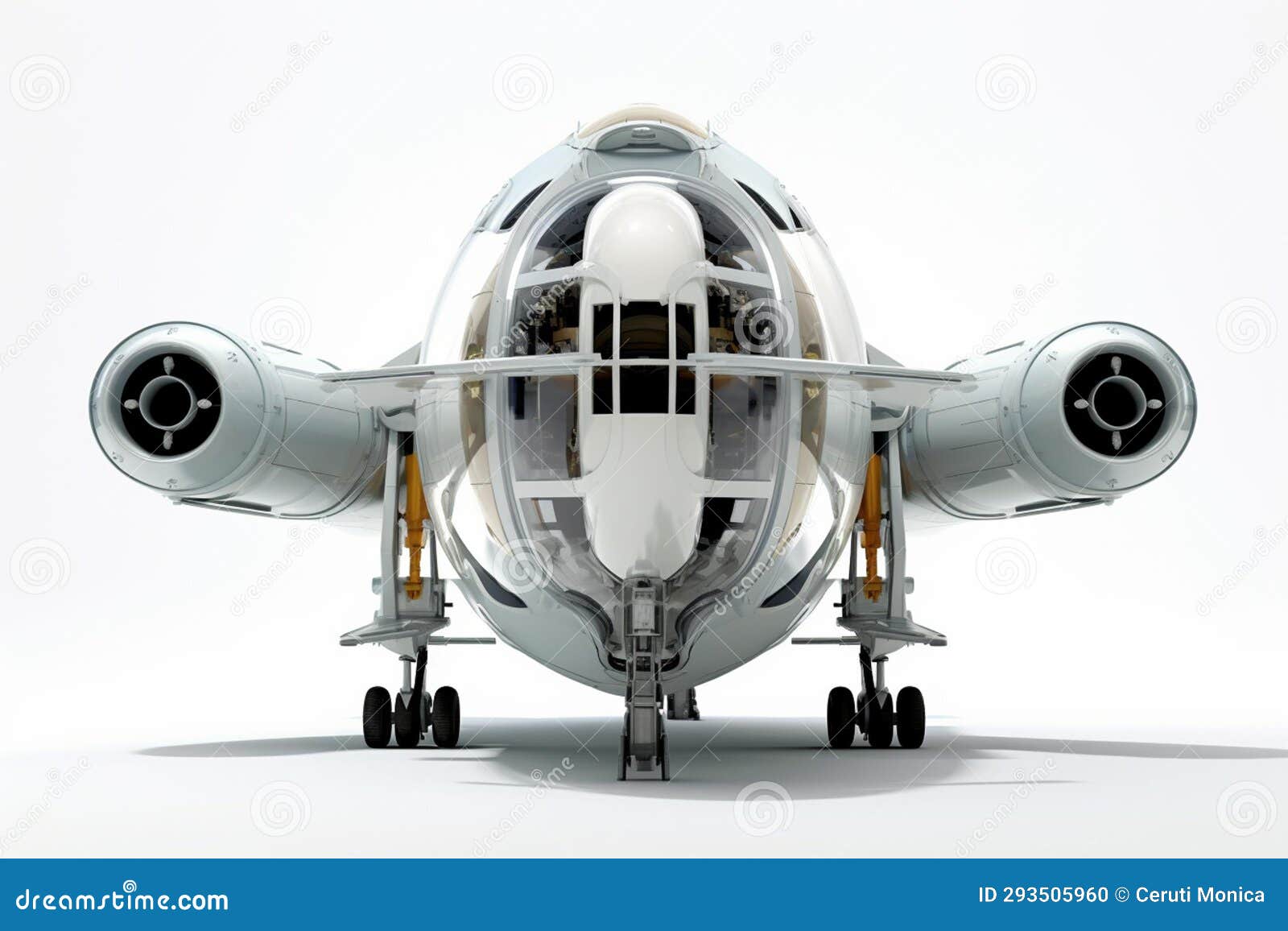 Sleek Spaceship on a White Background Stock Illustration - Illustration ...