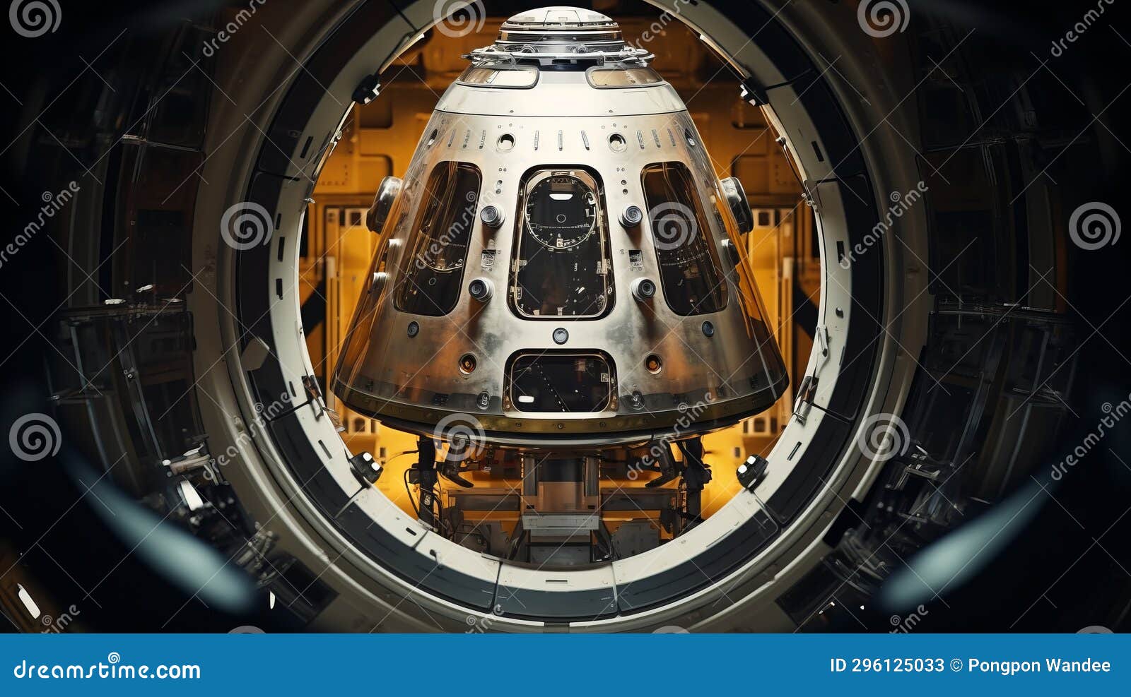 A Futuristic Spacecraft in a Testing Facility, Showcasing Intricate ...