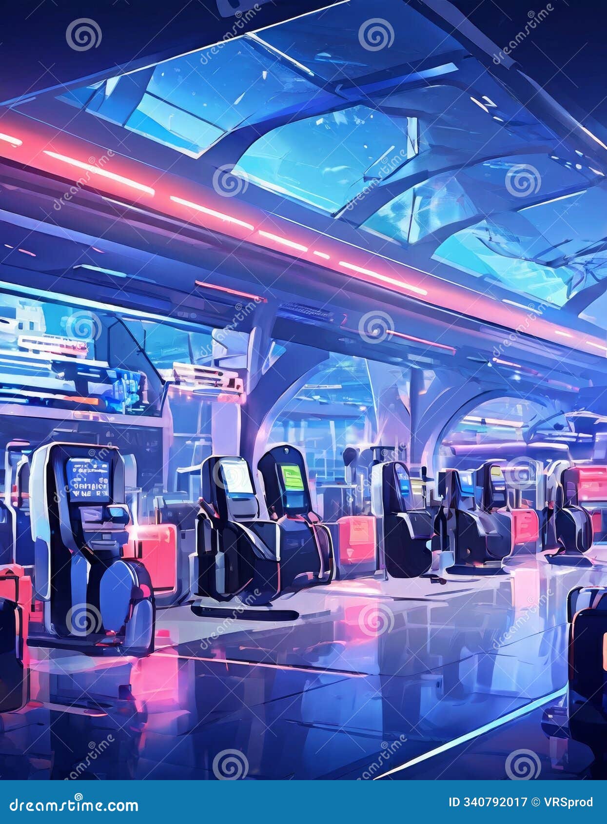 Futuristic Spaceport Terminal with Advanced Technology Stock Image ...