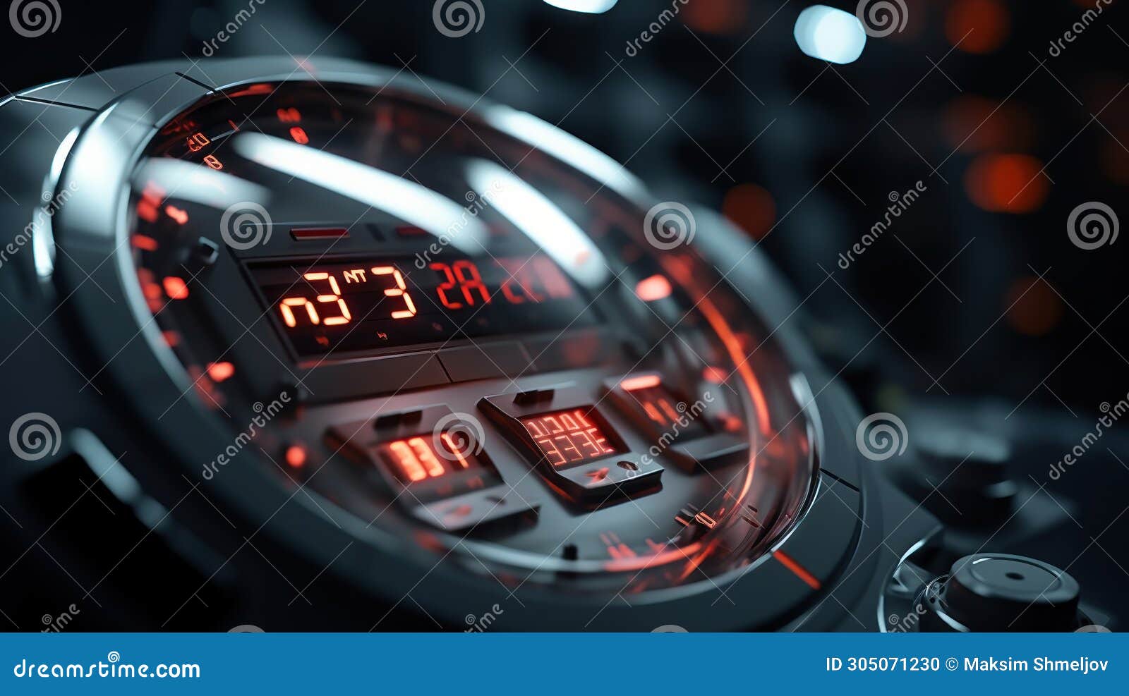 Futuristic Spaceship Control Panel Interface. Spacecraft Digital ...