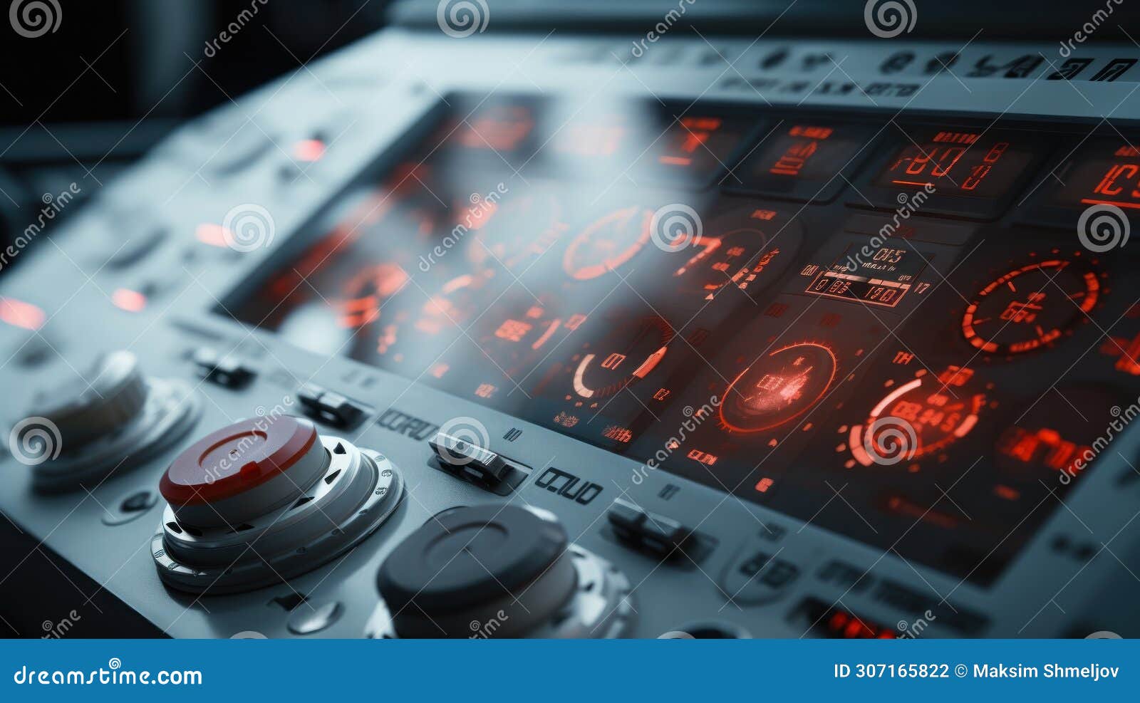 Futuristic Spaceship Control Panel Interface. Spacecraft Digital ...