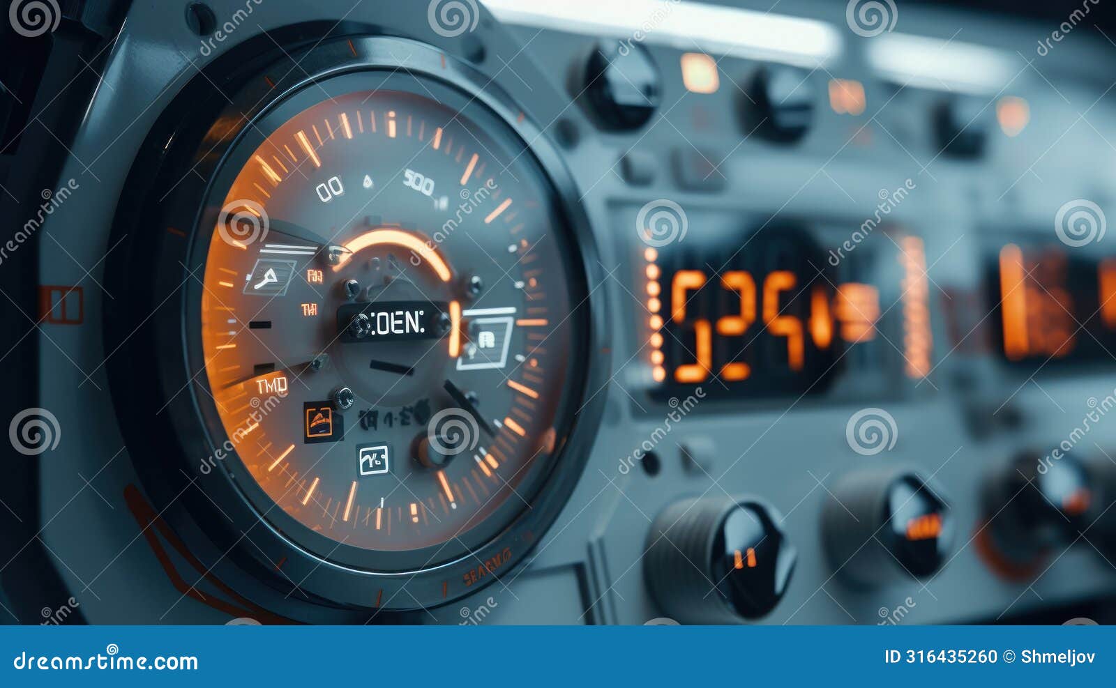 Futuristic Spaceship Control Panel Interface. Spacecraft Digital ...