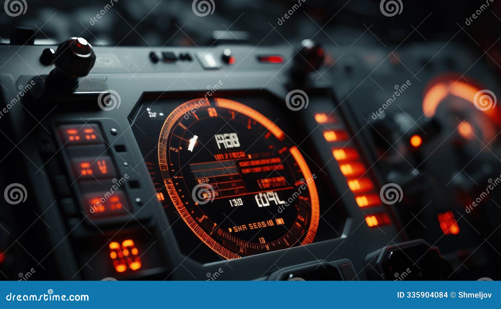 Futuristic Spaceship Control Panel Interface. Spacecraft Digital ...
