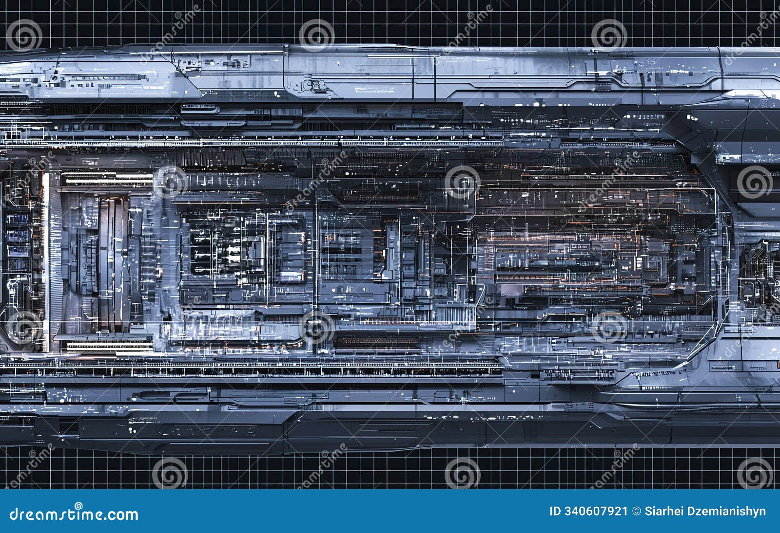 A Futuristic Spaceship Design Featuring Intricate Details and a Complex ...