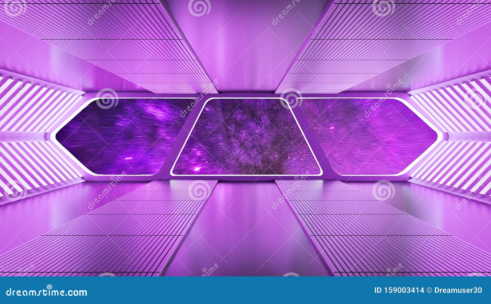 Futuristic Spaceship Interior. 3d Rendering Stock Illustration ...