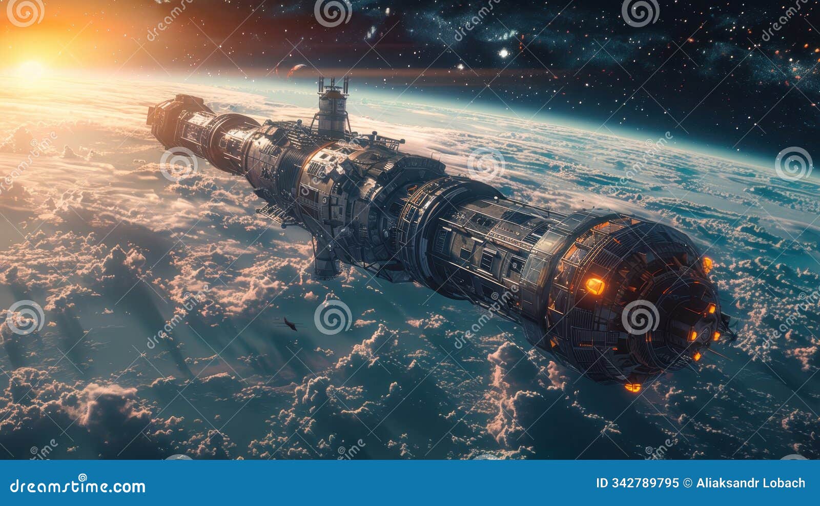 Futuristic Spaceship in Outer Space. the Future and Commercial Tourism ...