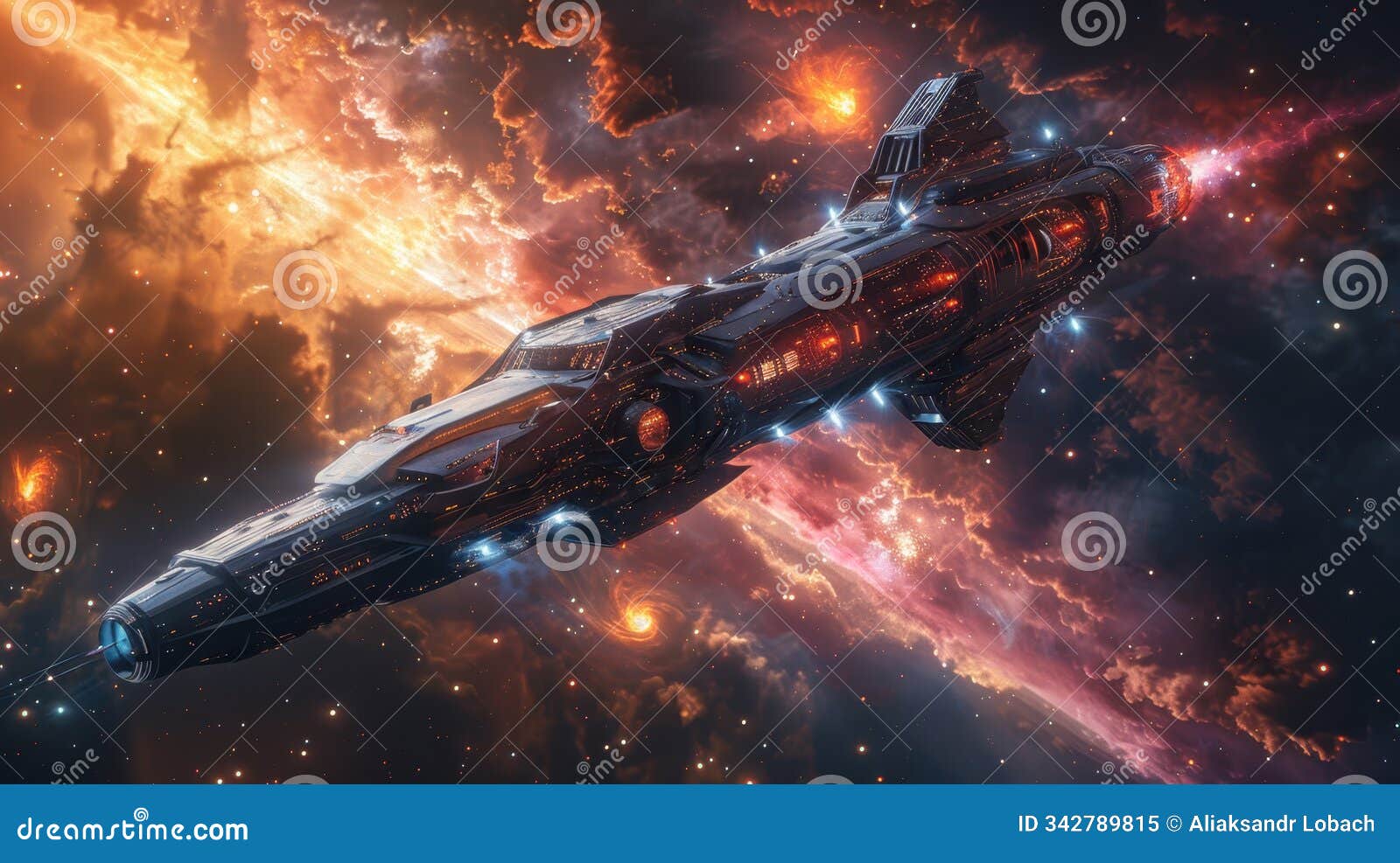 Futuristic Spaceship in Outer Space. the Future and Commercial Tourism ...