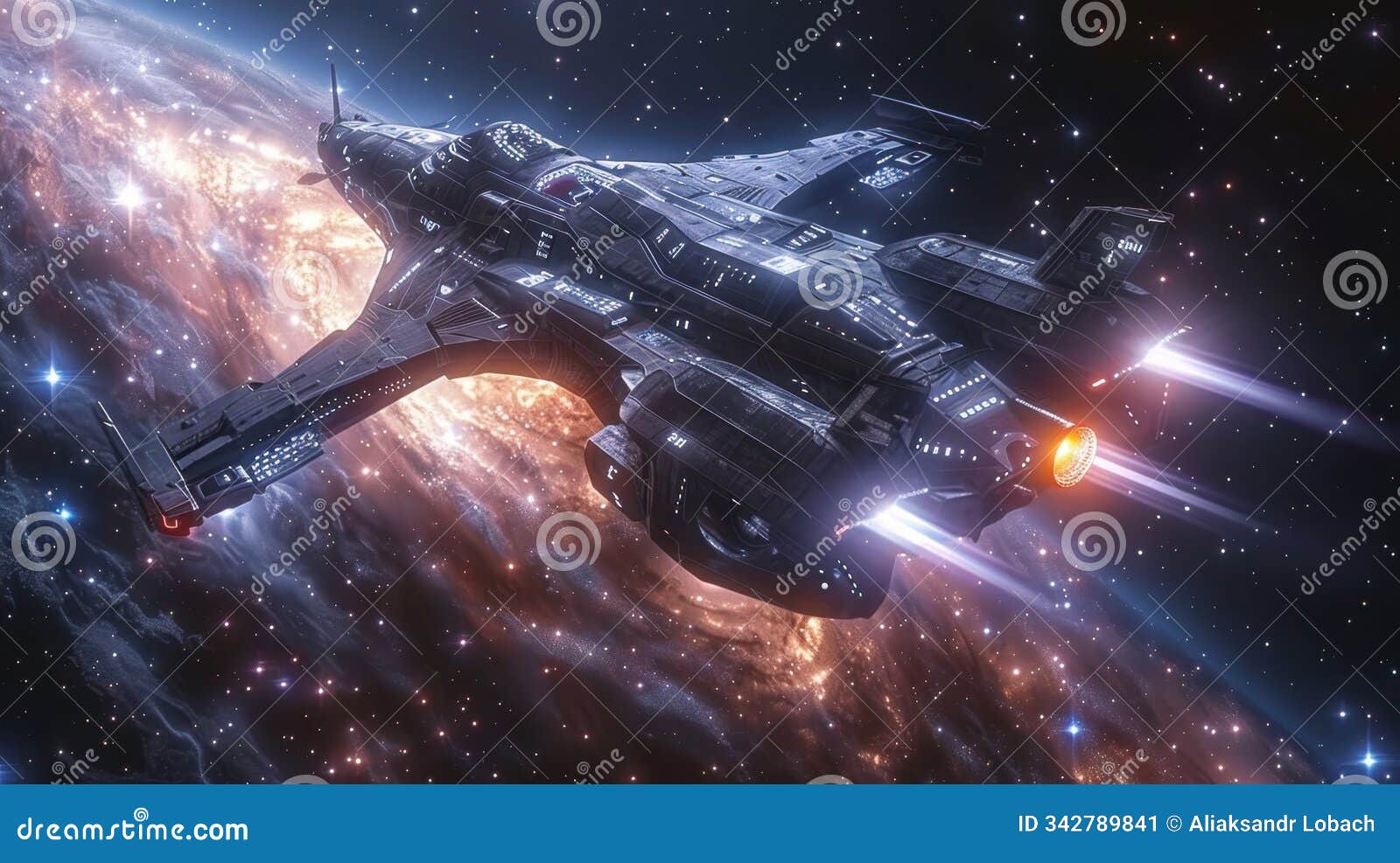 Futuristic Spaceship in Outer Space. the Future and Commercial Tourism ...
