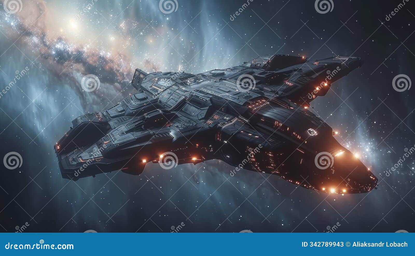 Futuristic Spaceship in Outer Space. the Future and Commercial Tourism ...